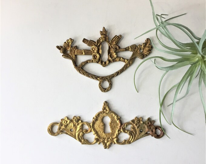 Victorian Keyhole Covers, Hand Tooled Italian Escutcheons, Vintage ...