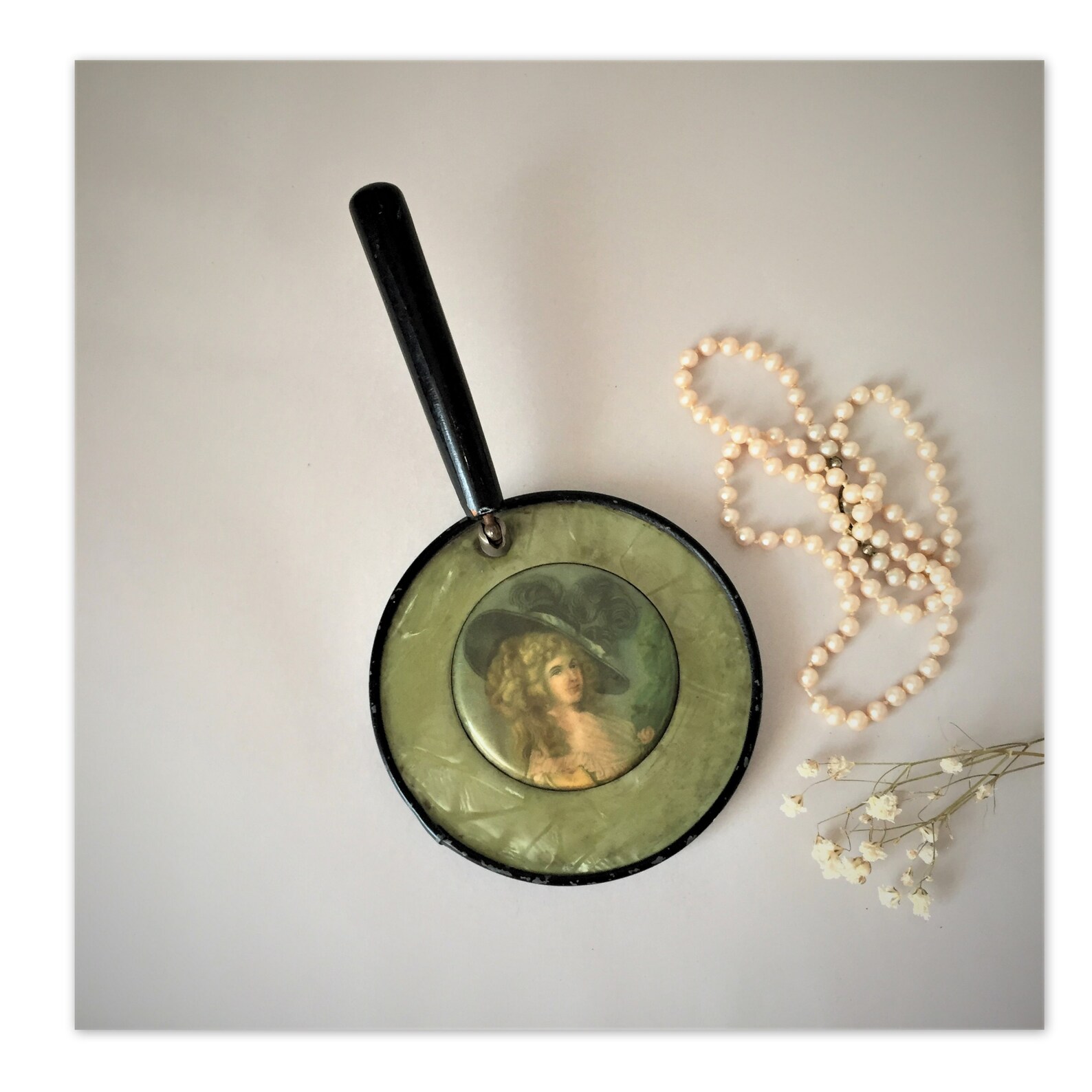 Antique Magnifying Hand Mirror With Folding Swivel Handle - Etsy