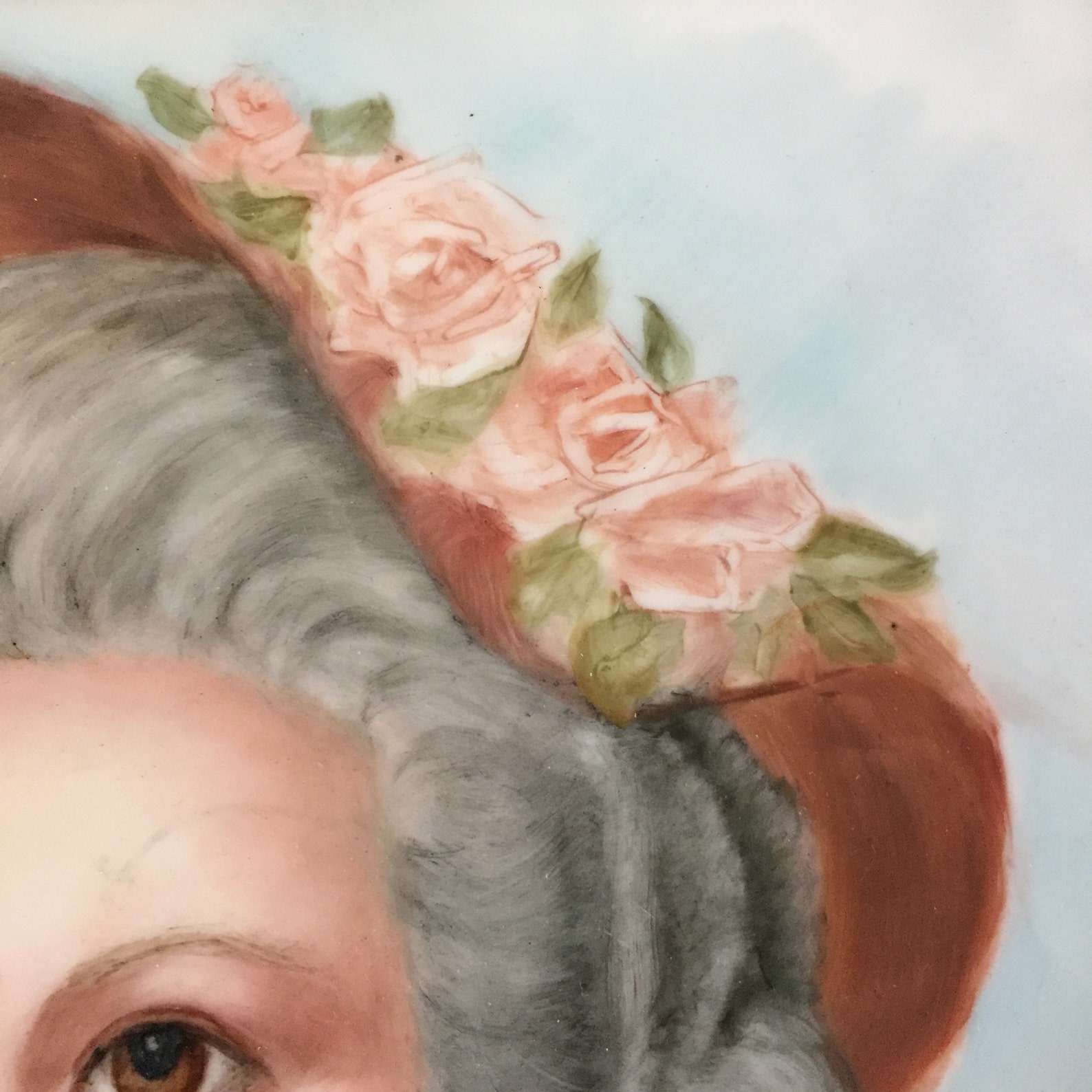 Vintage Rococo Style Female Portrait on Porcelain | Framed 18th Century ...