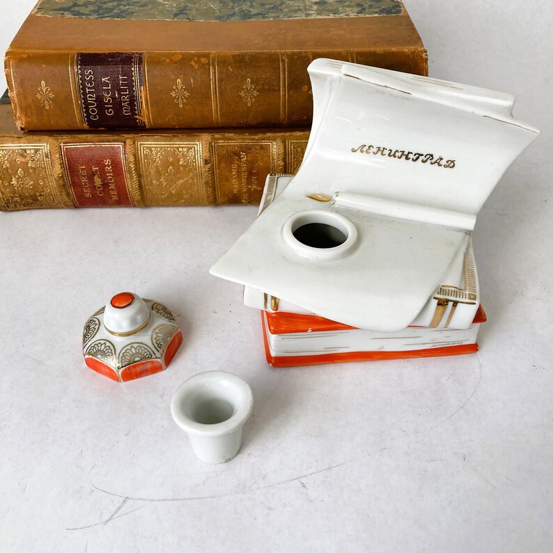 Vintage Porcelain Inkwell by the Lomonosov Porcelain Factory - Etsy