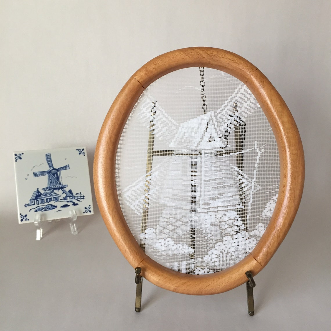 Vintage Dutch Lace Panel for Window or Wall Decor Framed | Etsy