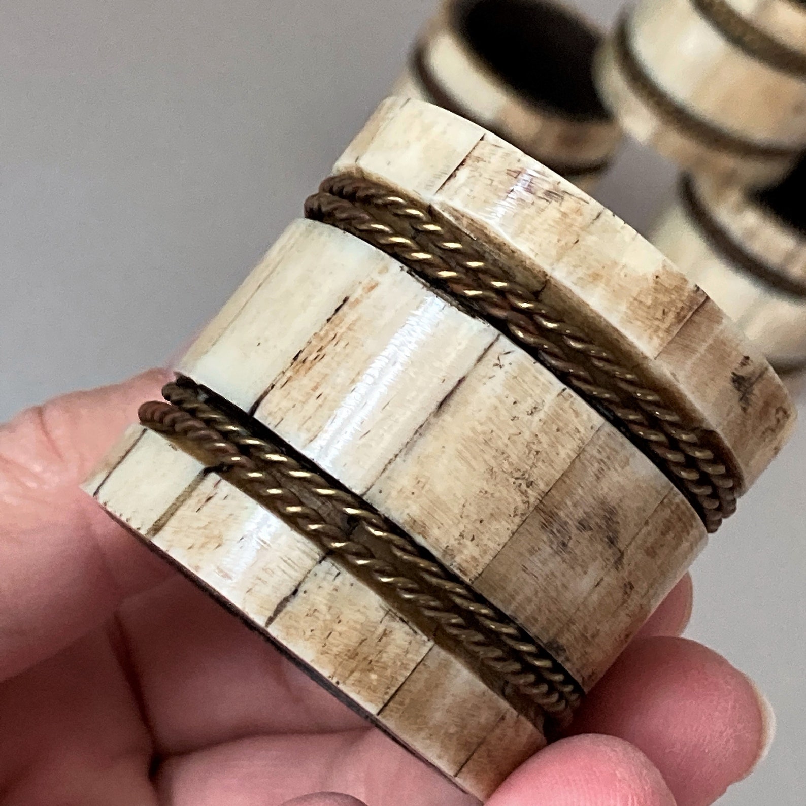 Vintage Bone and Brass Napkin Rings Set of 4 Hand Crafted - Etsy