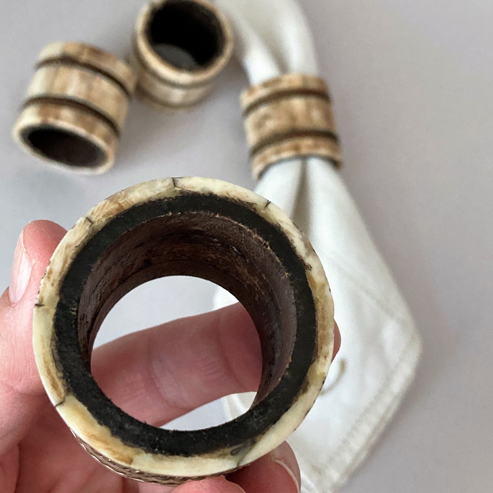 Vintage Bone and Brass Napkin Rings Set of 4 Hand Crafted - Etsy