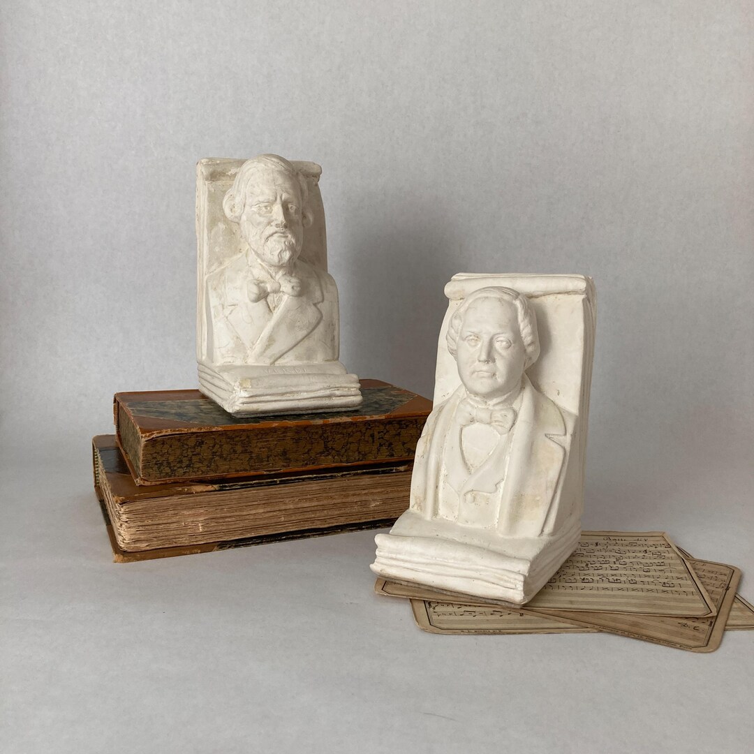 Vintage Verdi and Rossini Bust Bookends | Library Decor | Music Lover ...