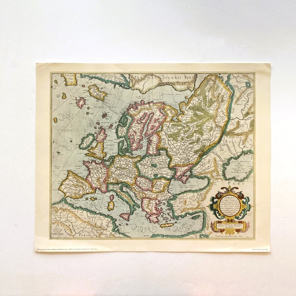 17th Century Map of Europe - Etsy