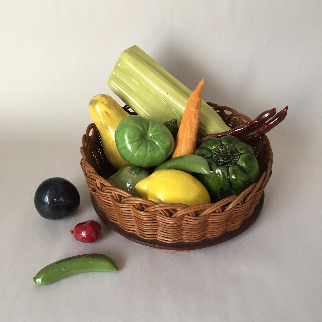 Vintage Life-size Ceramic Fruits and Veggies 13 Pcs Hand - Etsy