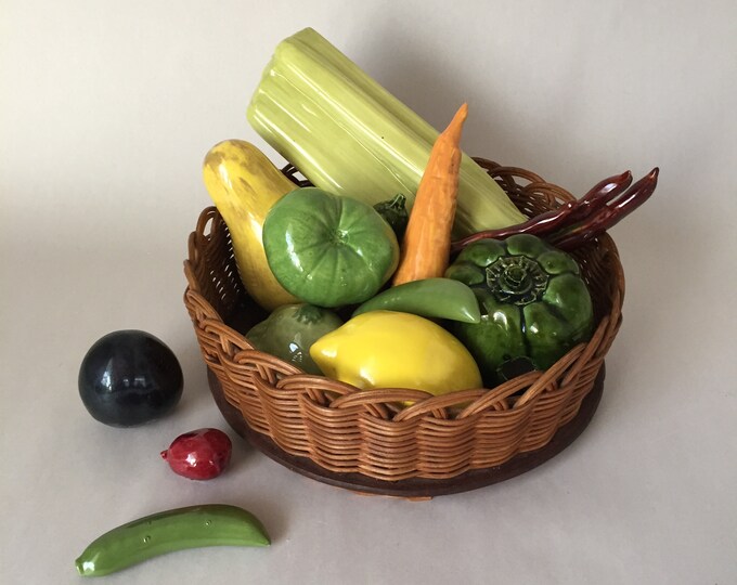 Vintage Life-size Ceramic Fruits and Veggies 13 Pcs | Hand Crafted ...