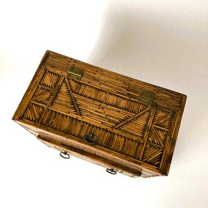 Vintage prison Art Matchstick Jewelry Box With Drawer and Mirror From ...