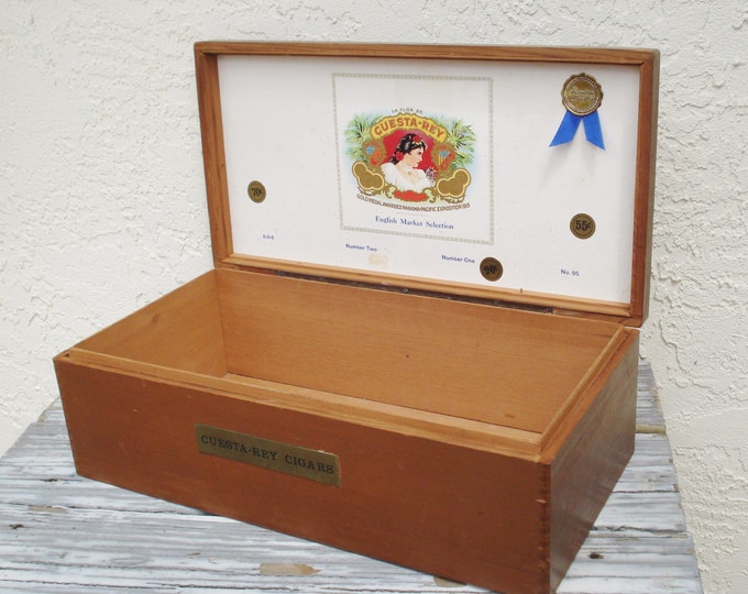 Large Cigar Box / Vintage Cuesta Rey Cigar Ambassador Cabinet / 120 ...