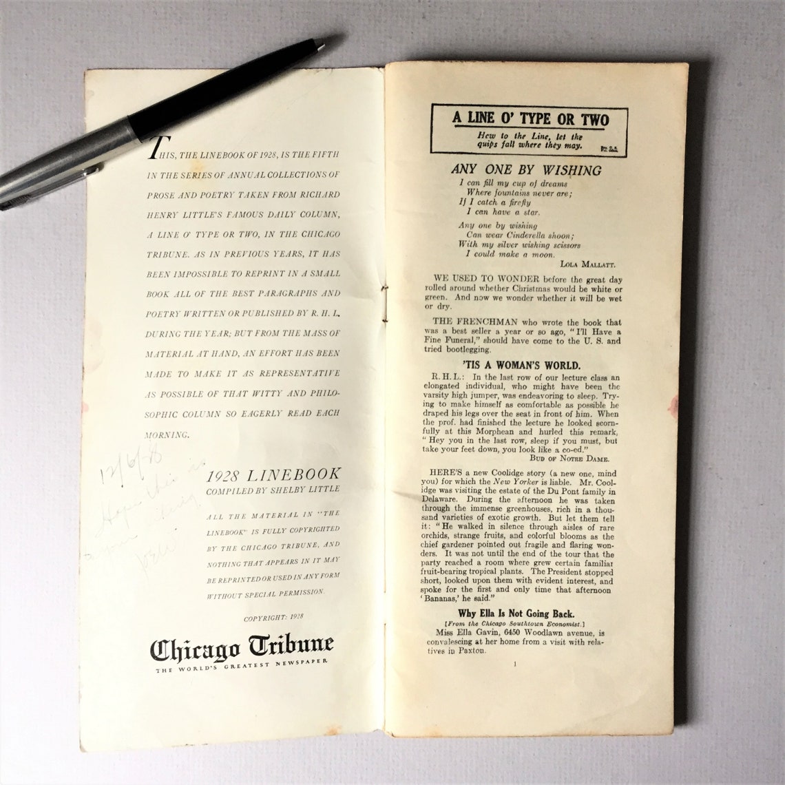 1928 and 1929 Volumes of the Line Book by Richard Henry Little - Etsy