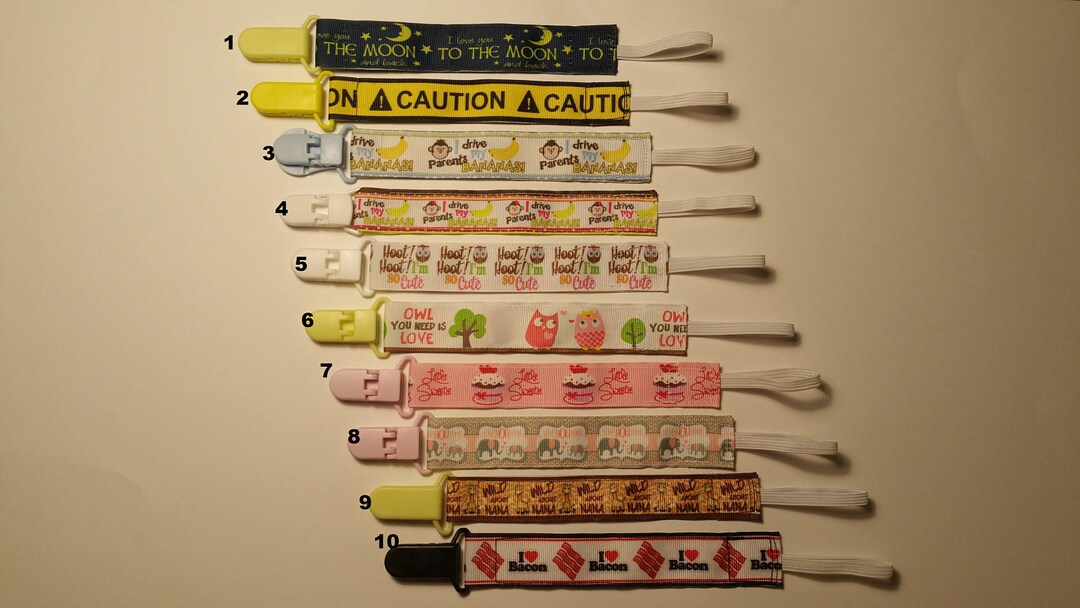 Nuk Clips/pacifier Clips/binki Clip/soothie/infant Pacifier Clips Words ...