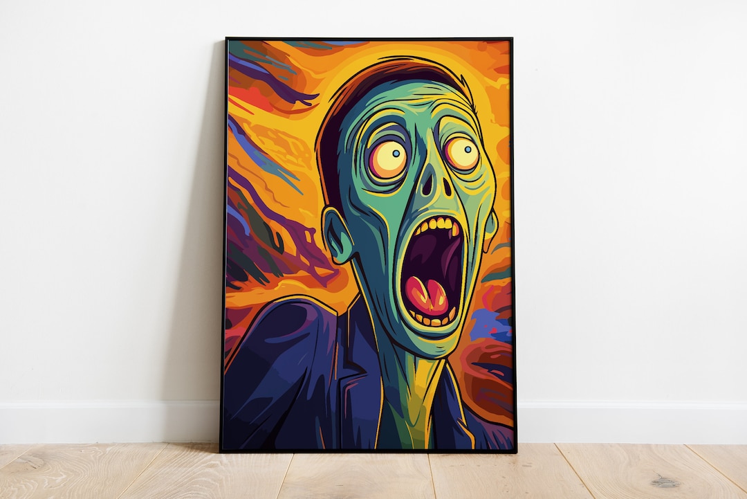 Expressionist Horror Art Print Modern Take on 'the Scream' Vibrant Wall ...