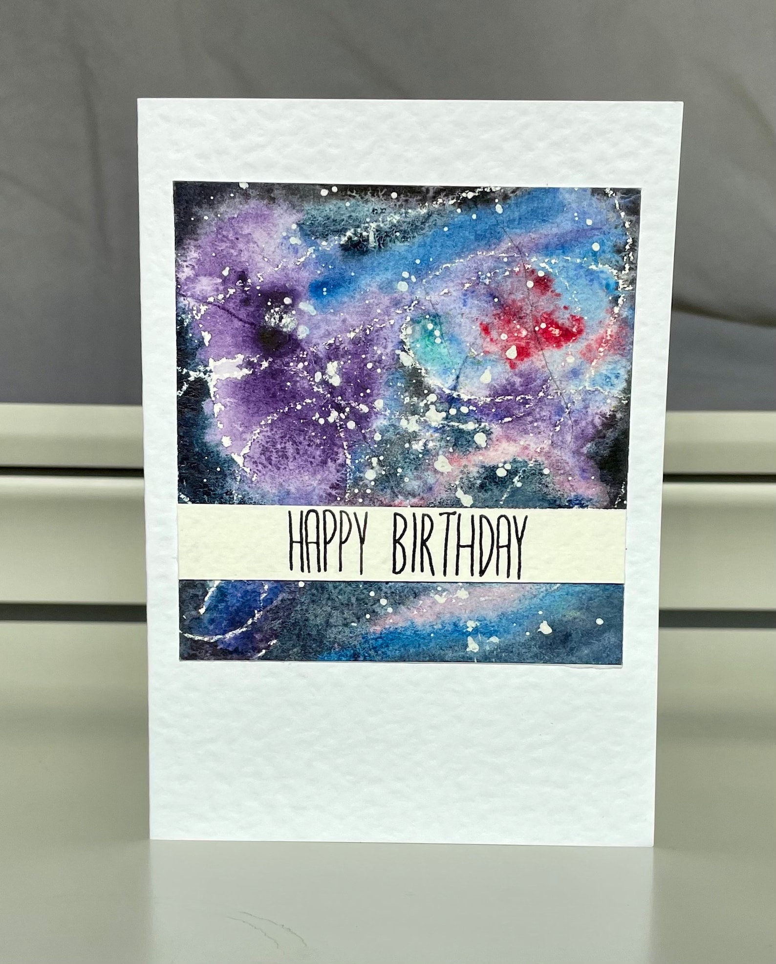Hand Painted Galaxy Theme Birthday Greetings Card A6 - Etsy
