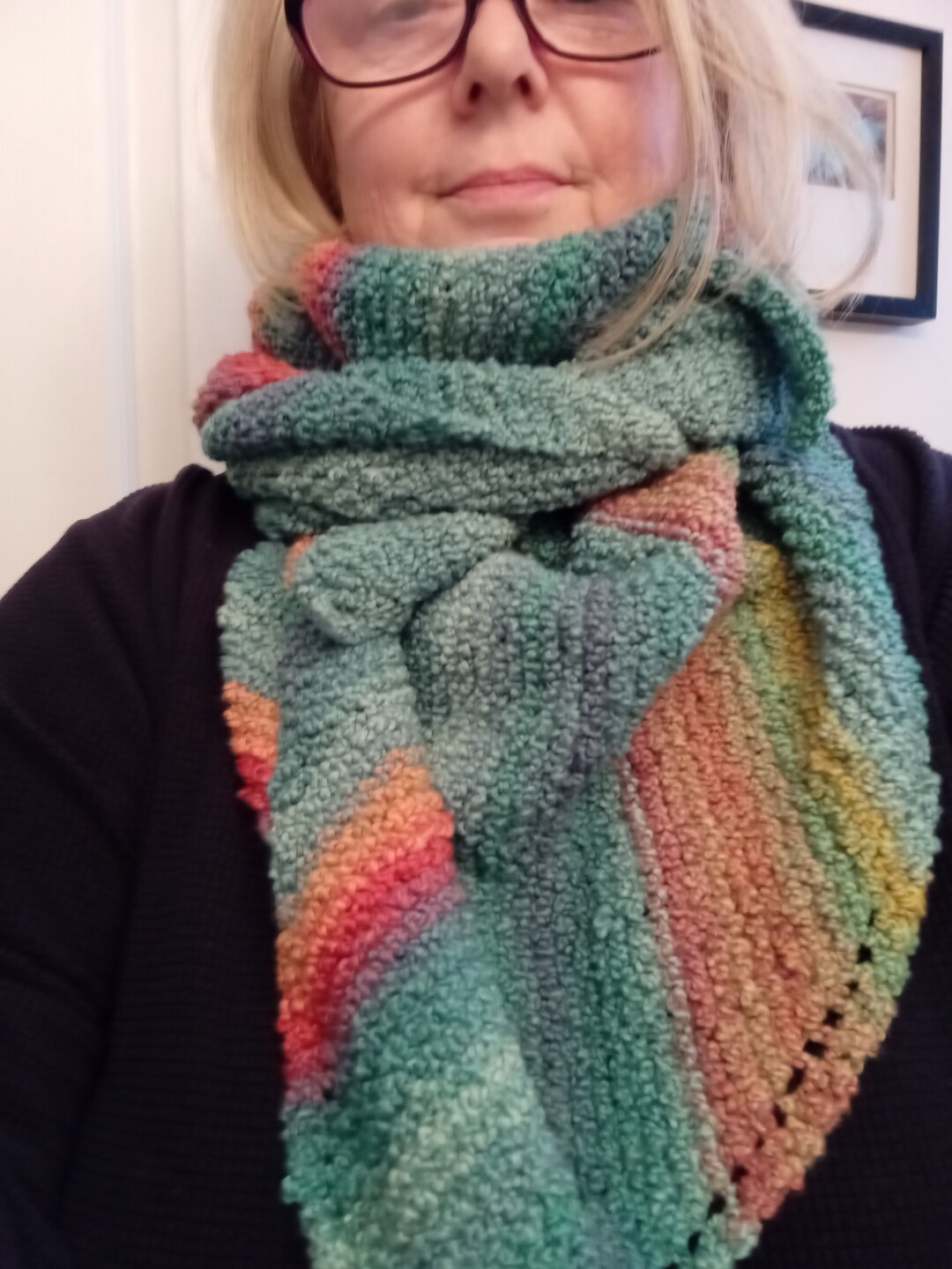Hand Knit Cozy Shawl Scarf, Machine Washable - Etsy