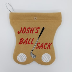 Personalized Golf Ball Bag: Embroidered Ball Sack, Funny Golfer Gift - Etsy