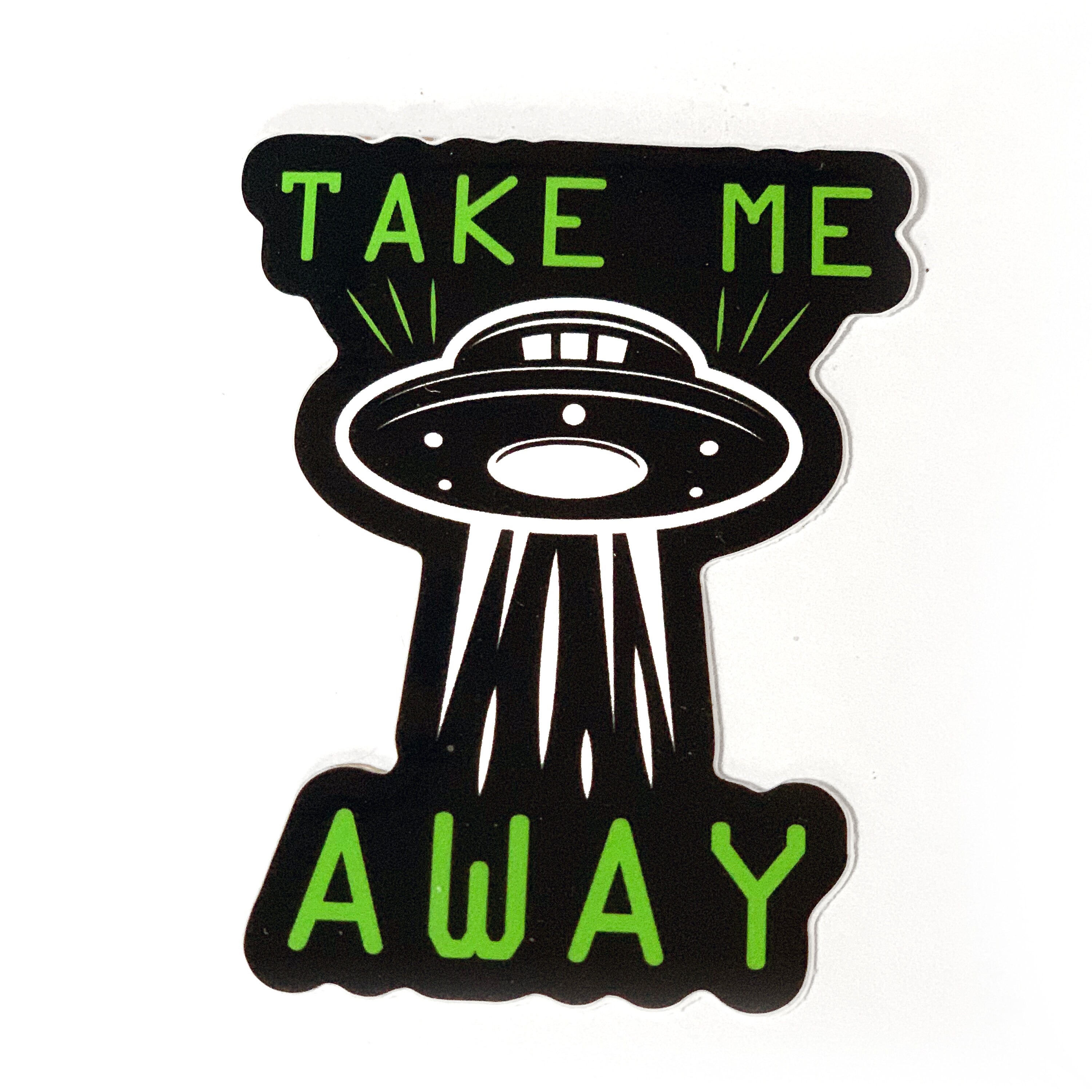 Take Me Away Alien Spaceship UFO Die Cut Sticker - Etsy España