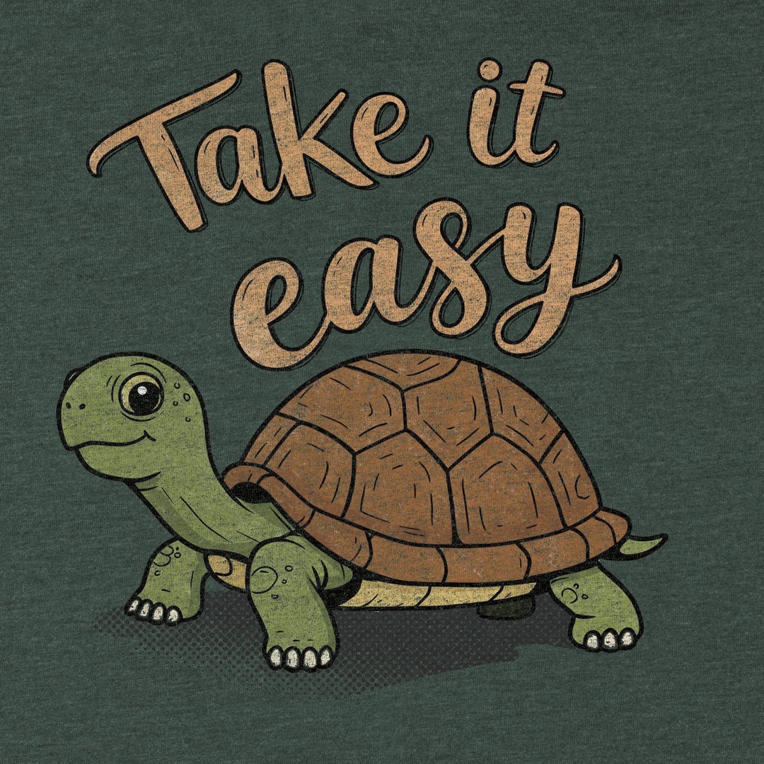 Take It Easy Turtle Graphic Tee - Easy Going - Slow Down - Chill Out ...