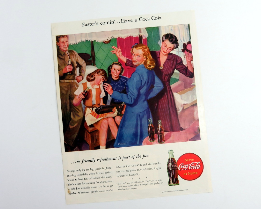 Vintage Coca Cola Magazine Ad 1946 13x10 Easter's - Etsy