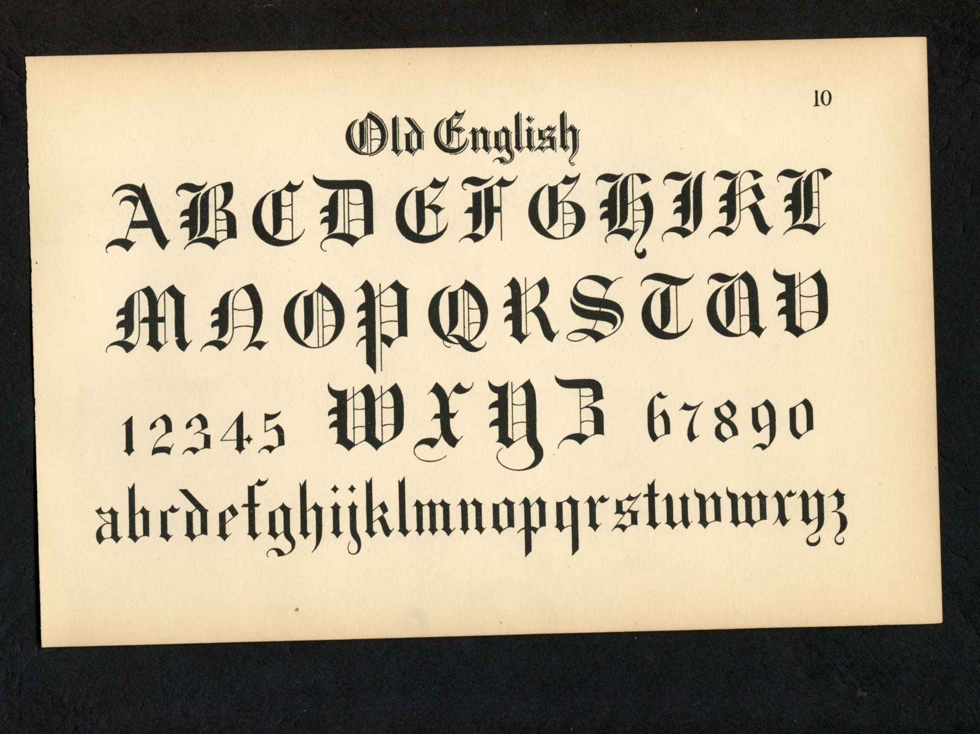 Old English Calligraphy Antique Alphabet Print, Vintage Alphabet Print ...