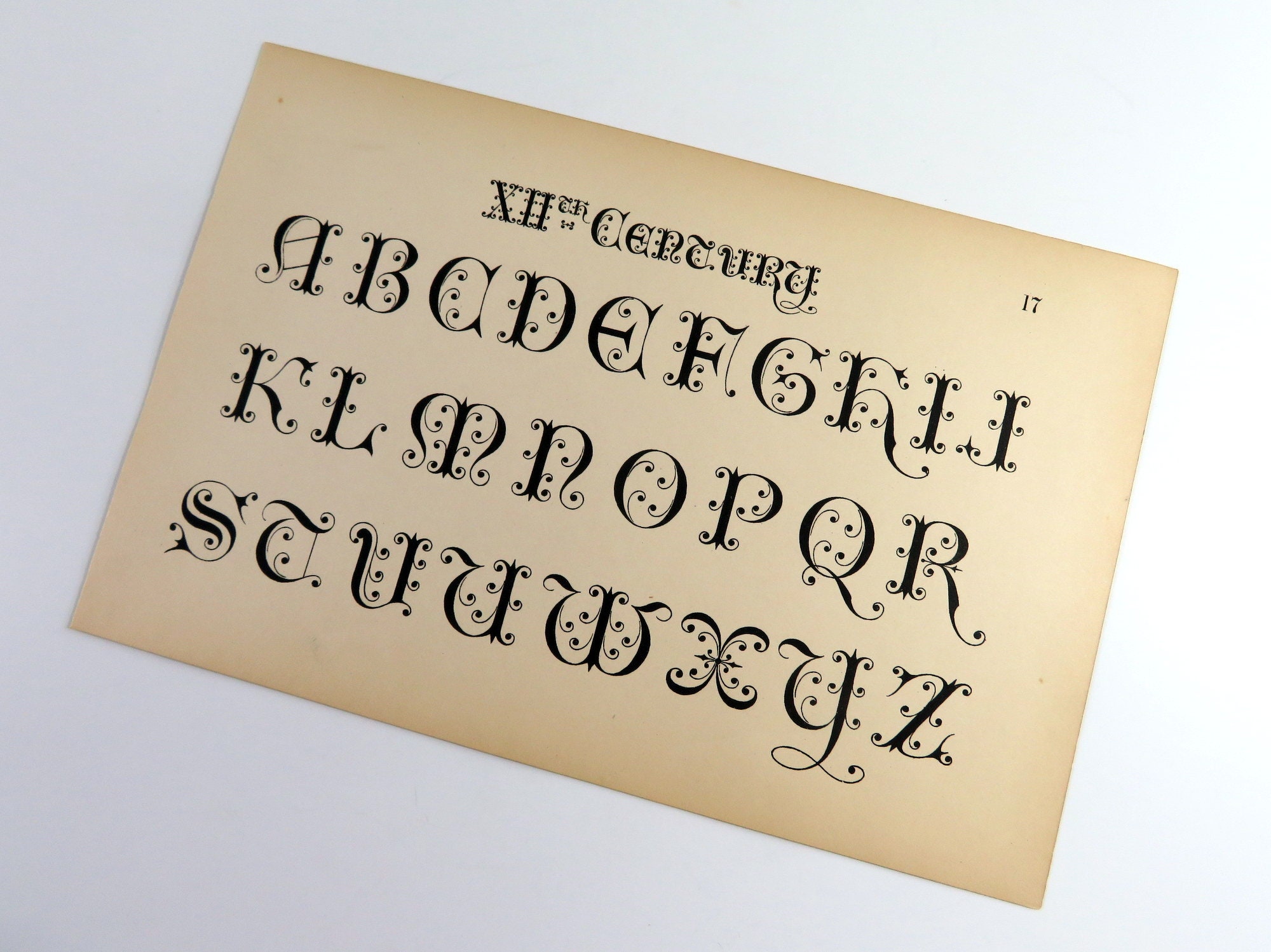Vintage Alphabet Medieval 12th Century Text Print Antique - Etsy