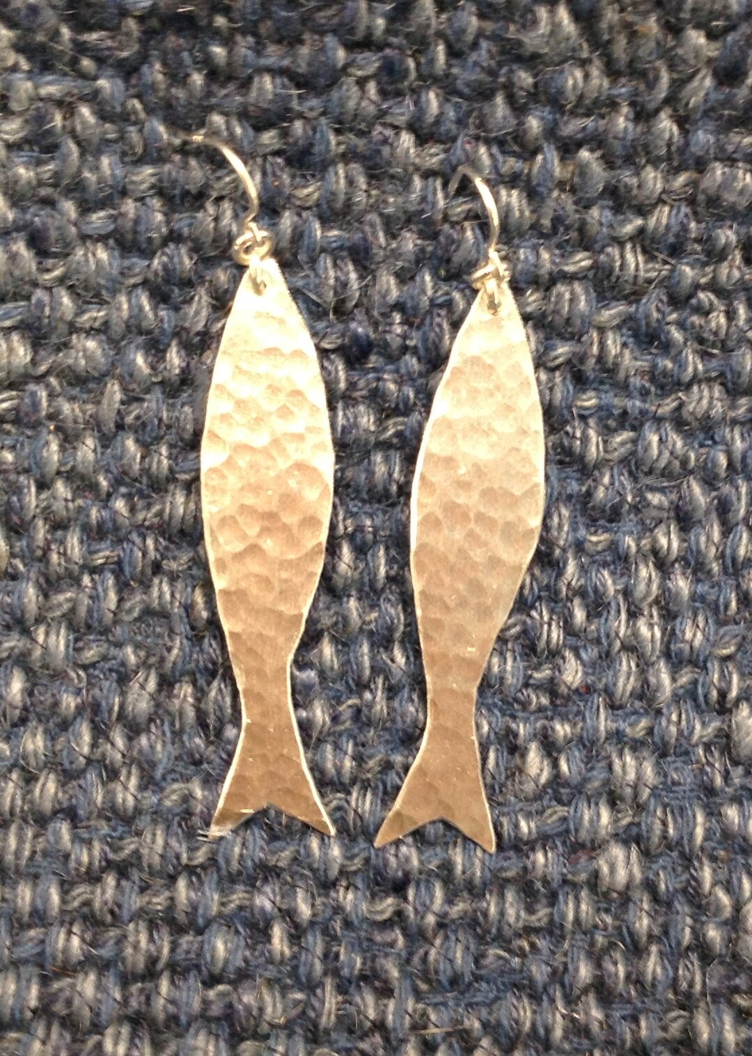 Silver Reclaimed Aluminium Long Fish Earrings. Light Weight - Etsy