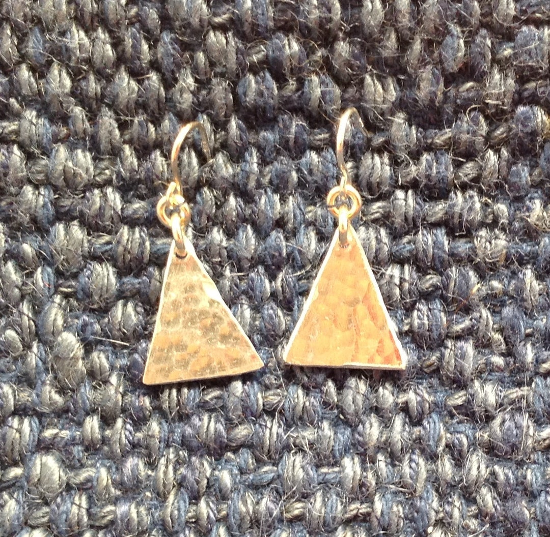 Silver Recycled Aluminium Triangle Ear Rings. Lightweight and - Etsy