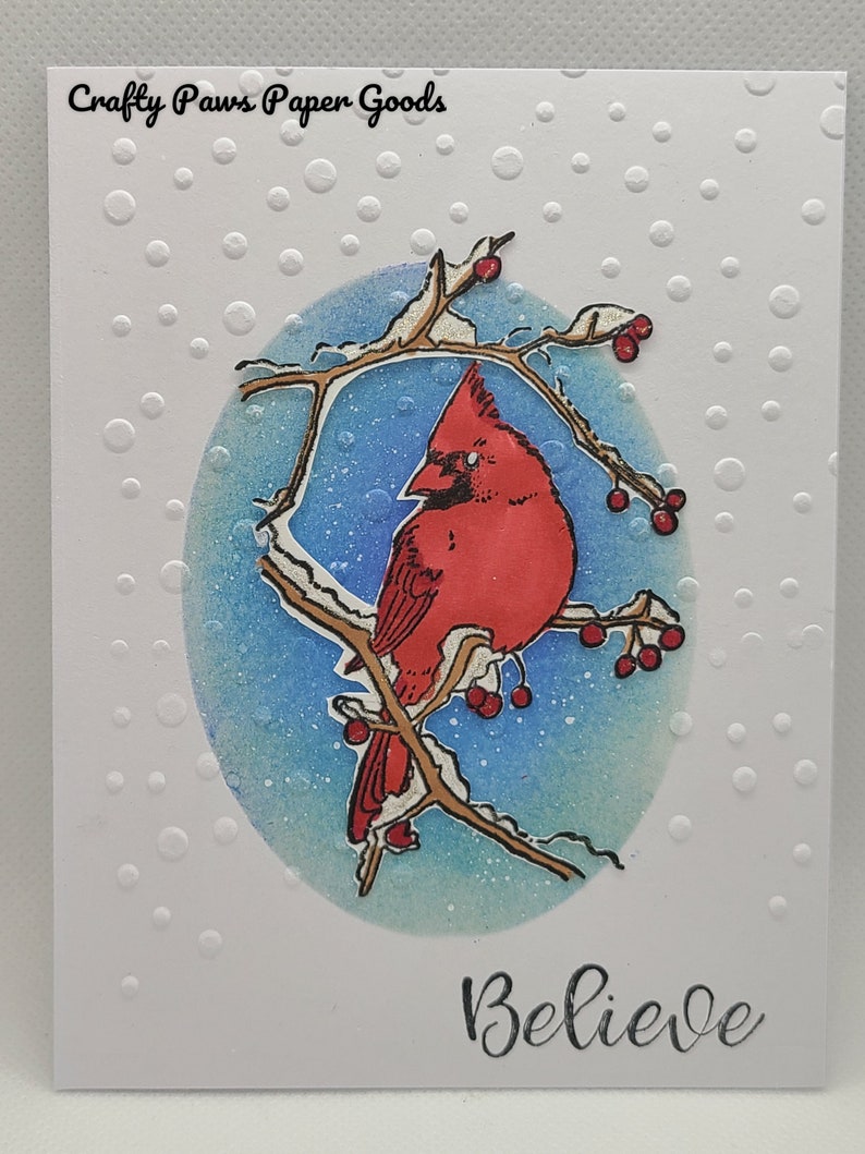 Cardinal Card, Believe Card, Sympathy Card, Thinking of You, Red Bird ...