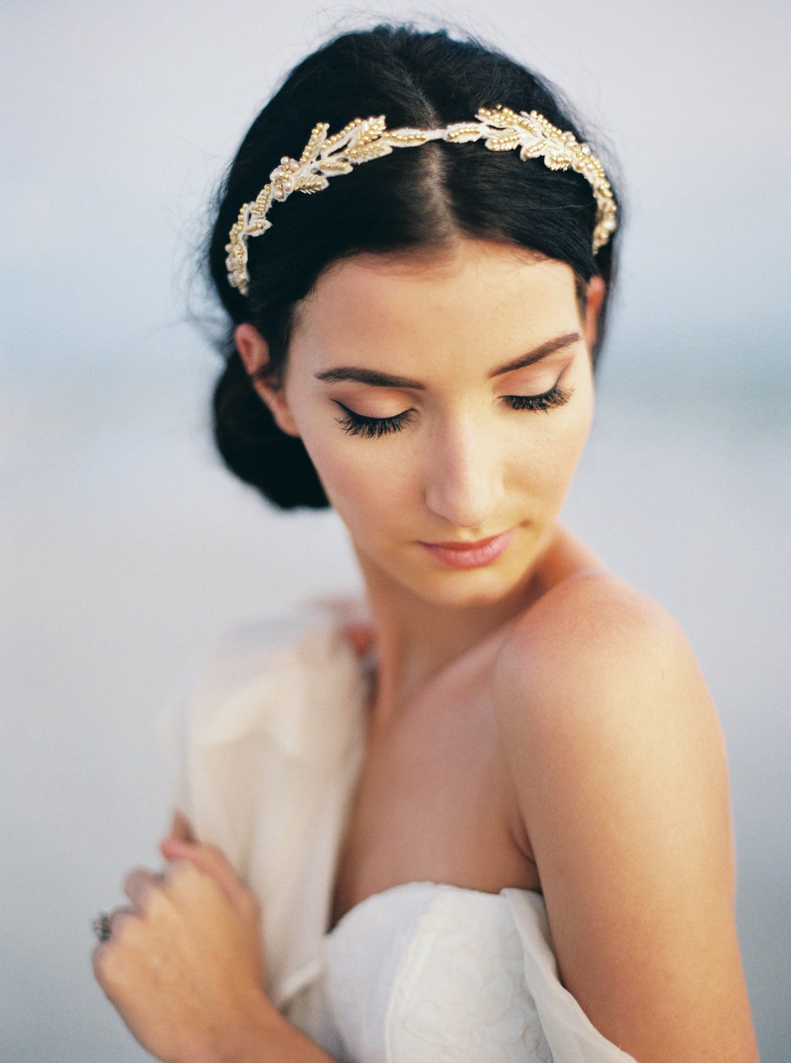 Wedding Gold Headband. Gold Bridal Headpiece. Wedding Hair Piece {holly ...