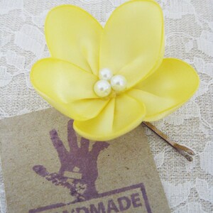 Yellow Flower Accessory. Yellow Flower Pin. Bobby Pin. Hair Accessory ...
