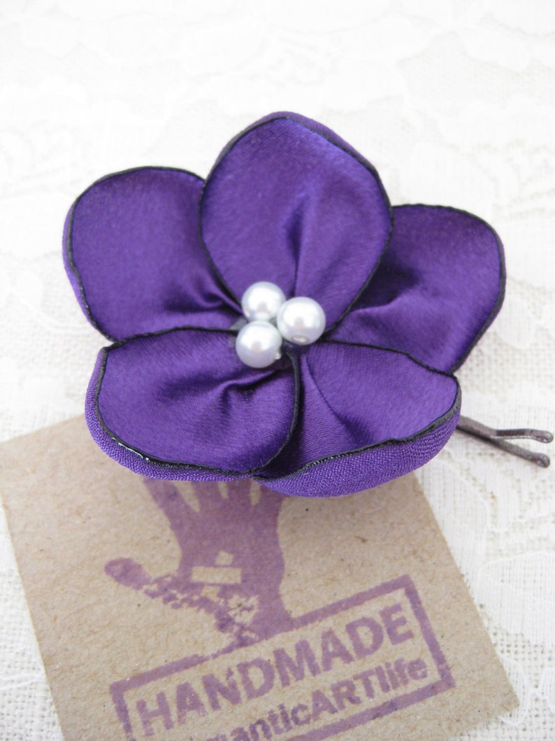 Purple Flower Hair Piece. Purple Flower Hair Pin. Wedding - Etsy