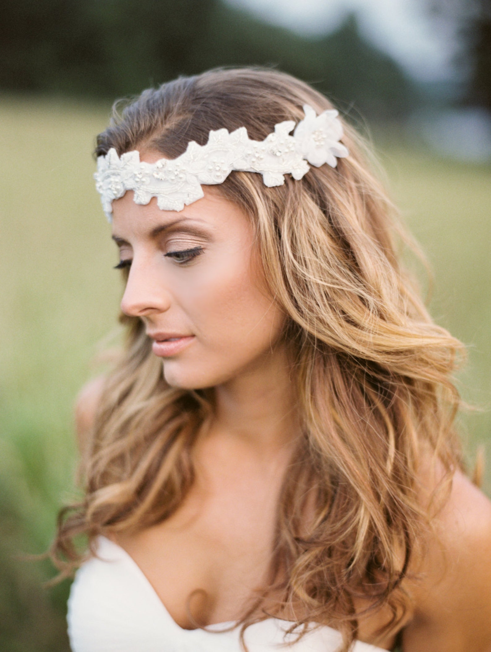 Bohemian Bridal Headpiece. Boho Headband . Whimsical Flower Headband ...