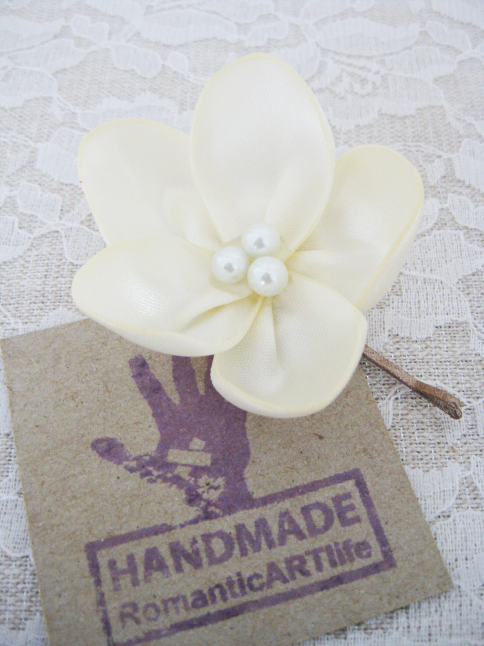 Ivory Flower Hair Pin. Ivory Flower Hair Piece. Bridesmaid Hair ...