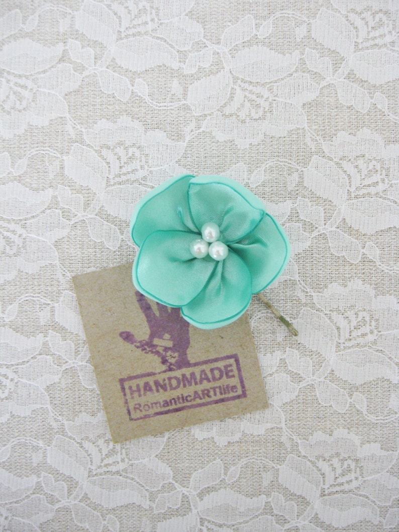 Mint Flower Hair Pin. Mint Flower Hair Piece. Bridesmaid Hair Accessory ...
