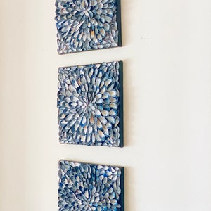 Abha Shell Wall Decor, Blue Grey and White, Beach Vibes, Mussel Shells ...