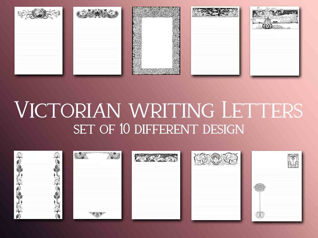 Victorian Writing Letters Set of 10 Different Design - Etsy