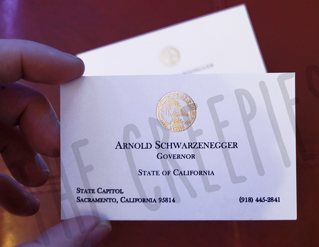 Arnold Schwarzenegger Set of 2 Business Card Governor State of ...