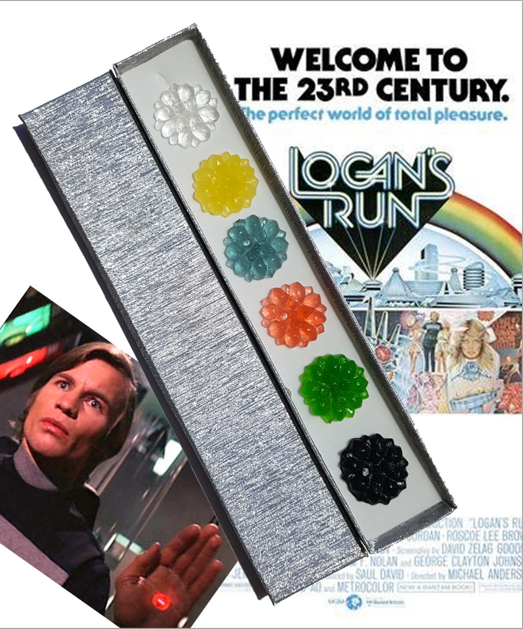 Logan's Run Life Clock Crystal Science Fiction Prop Replica Set of Six ...