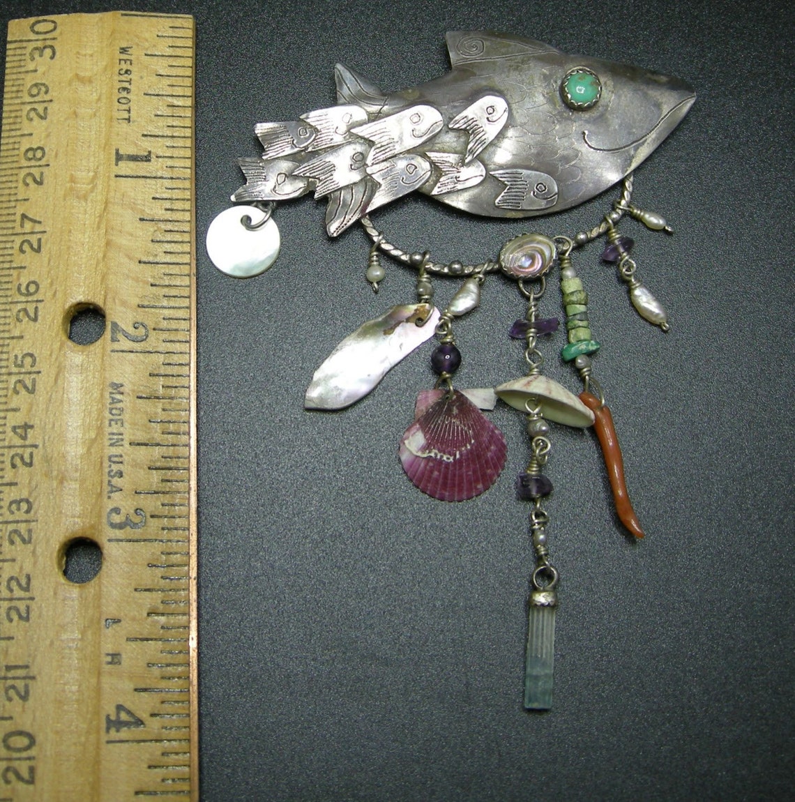 Fun Fish Pin With School of Fish | Etsy