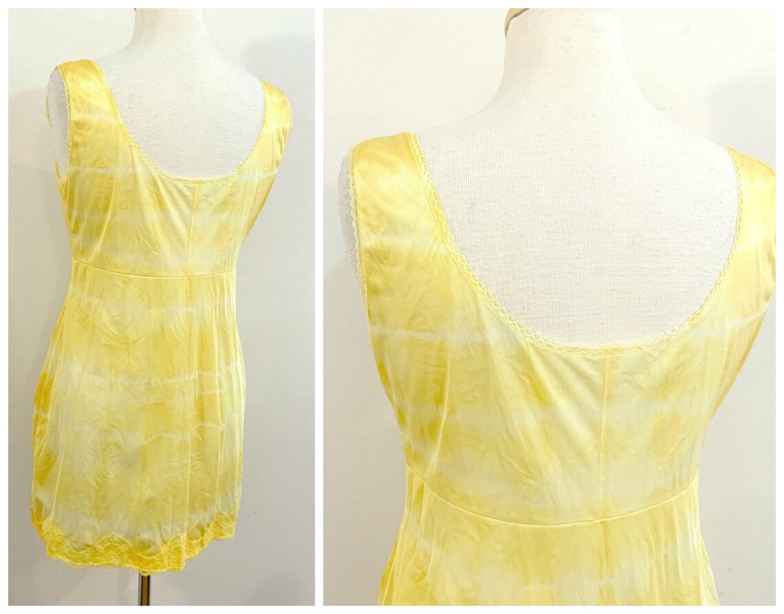 Vintage YELLOW TIE DYE Slip Dress / Size Small Medium - Etsy