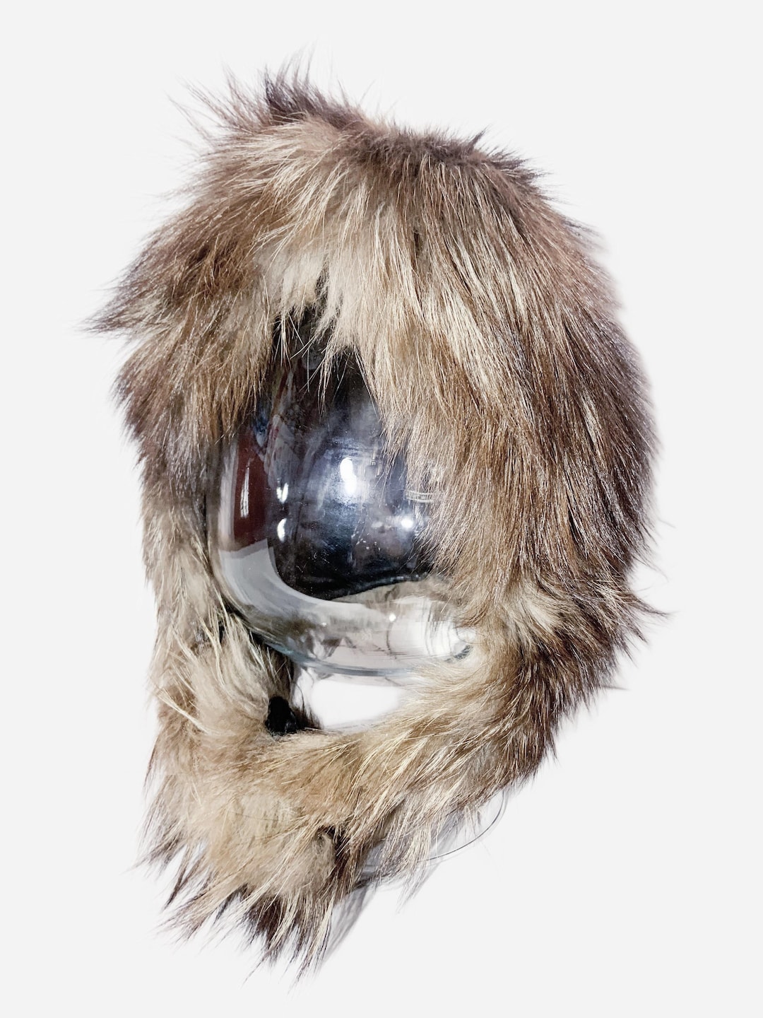 Vintage Brown Fur Bonnet Hat / Fur Trapper Style Hat / Fur Hat With ...