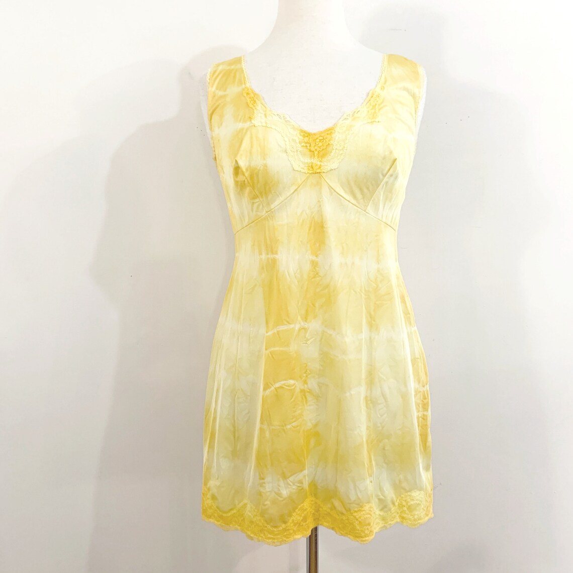 Vintage YELLOW TIE DYE Slip Dress / Size Small Medium | Etsy