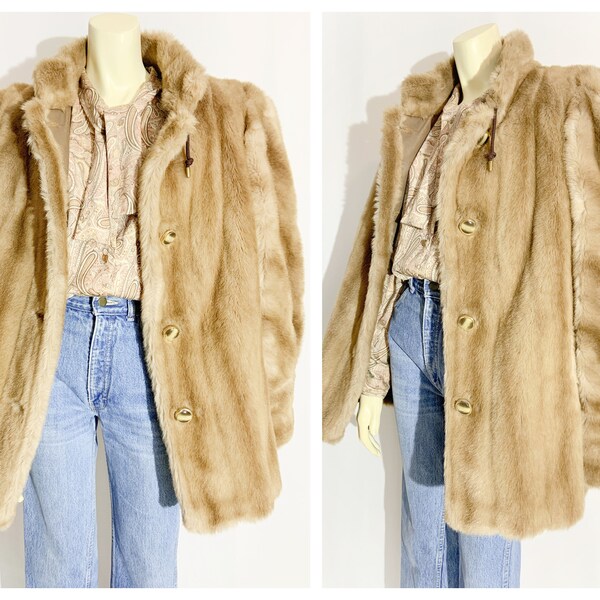 Tan Fur Coat - Etsy