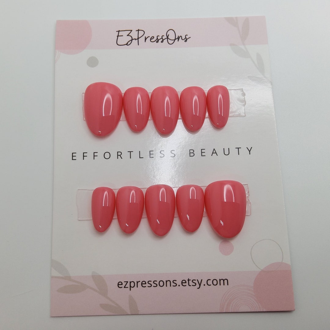10-PC Pink Apres Gel-x Extra Short Luxury Handmade Press on Nails, Made ...