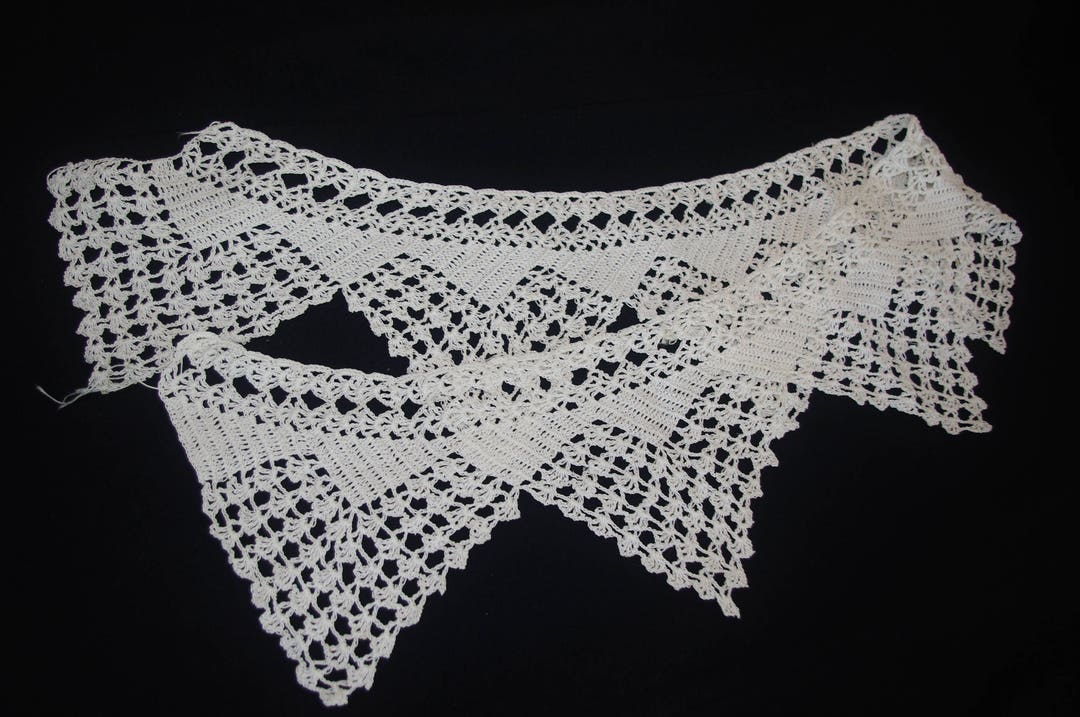 Vintage Handmade Ornate Lace Trim / Edging: Large White Triangle - Etsy