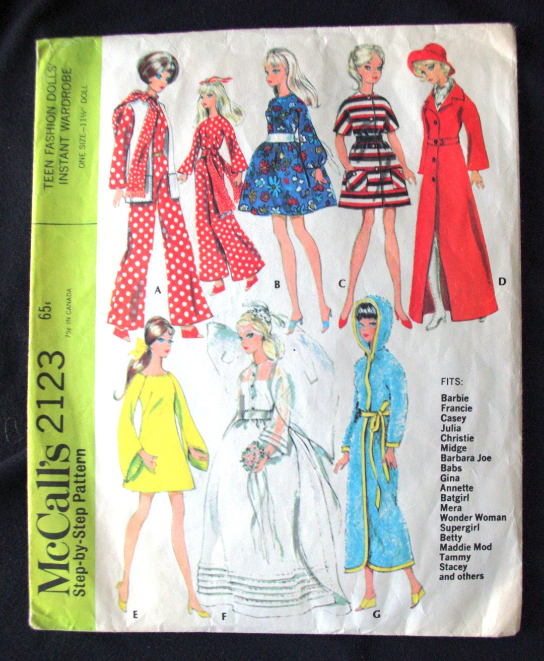 Vintage Mccall's Pattern: 2123 Barbie, Etc. Wardrobe 1969 - Etsy