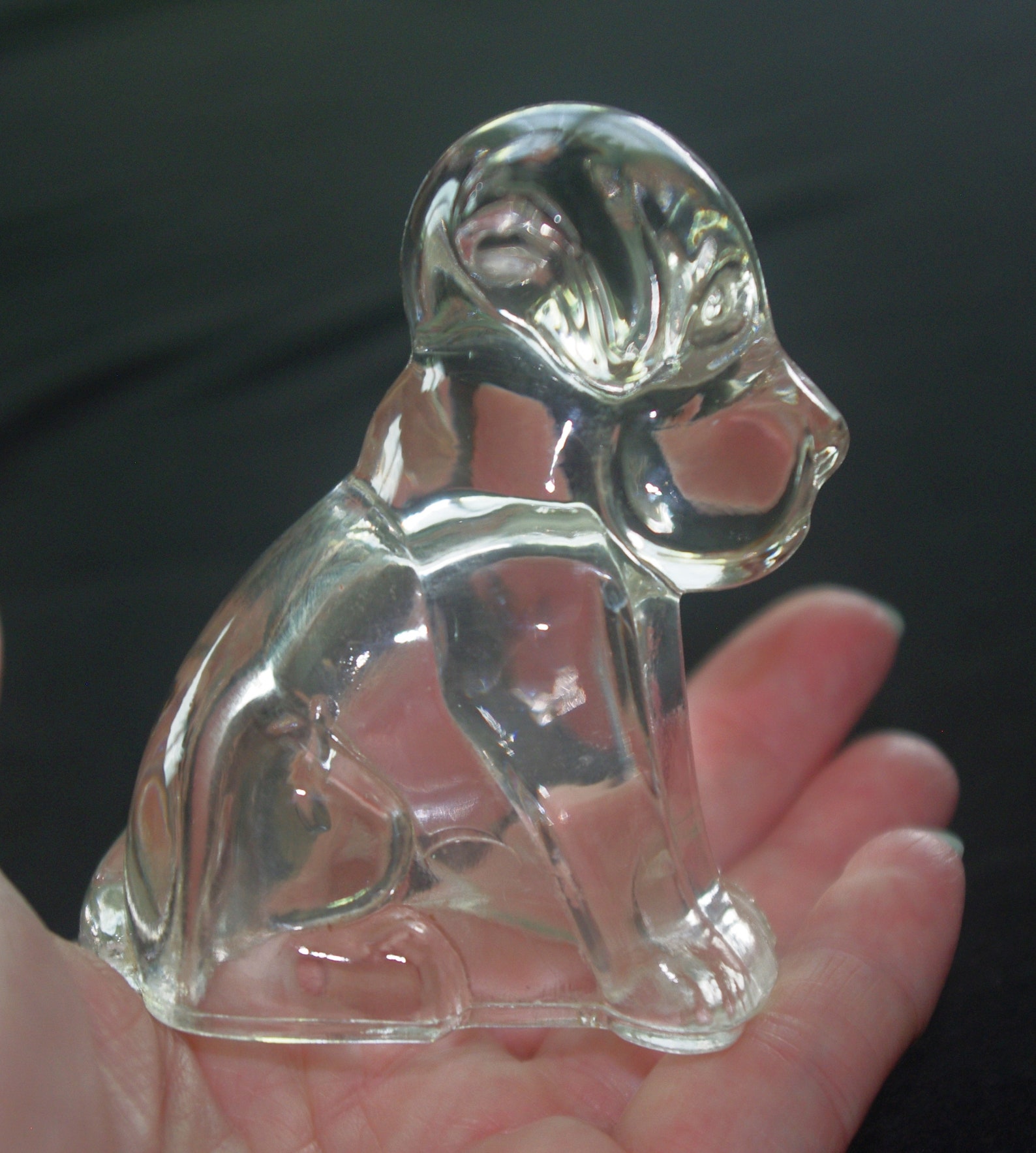 Vintage Candy Container: Sitting Sad Dog, Glass, 1940s / 40s - Etsy