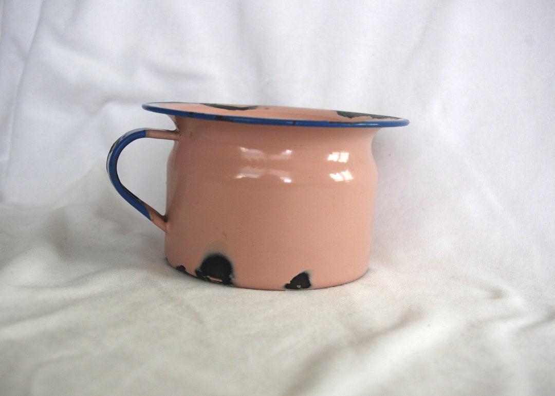 Vintage Enamelware / Enamel: Small Pink & Blue Child's Chamber Pot ...