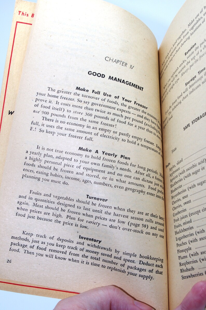 Vintage Cookbook 1950s Advertising Cook Book / Booklet: "from Freezer ...