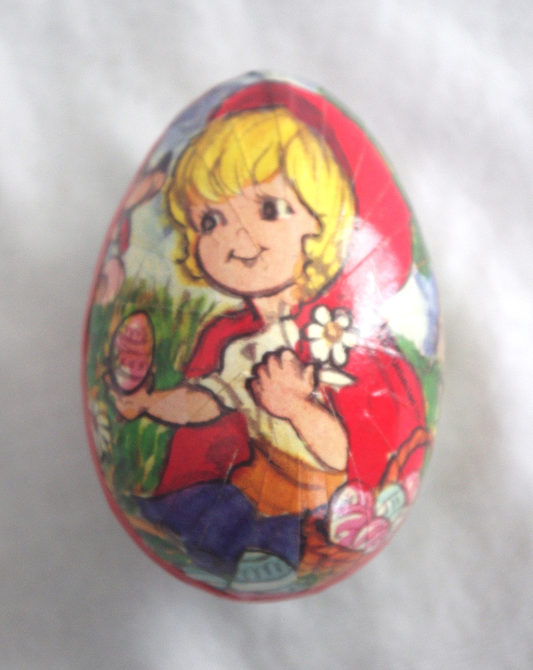 Vintage Easter: Lithographed Cardboard Egg W/ Mary & Her Lamb + Little ...