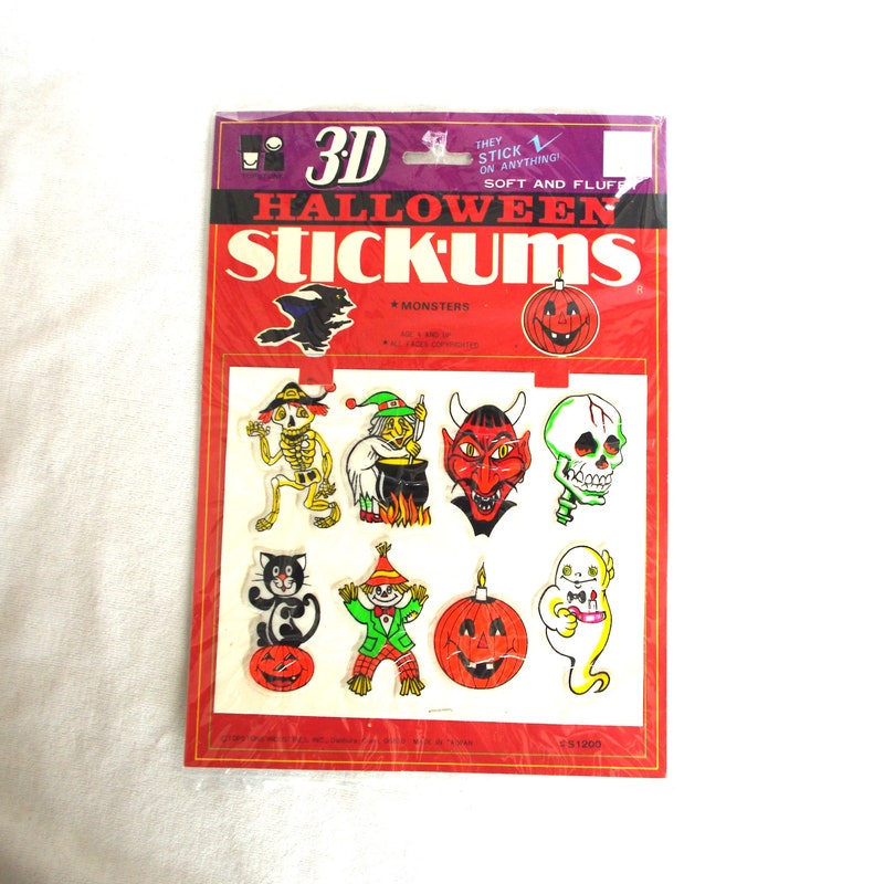 Vintage Halloween Puffy Stickers - Etsy